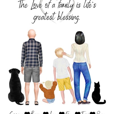 Personalized Family Wall Art Family Portrait Home Decor - Etsy