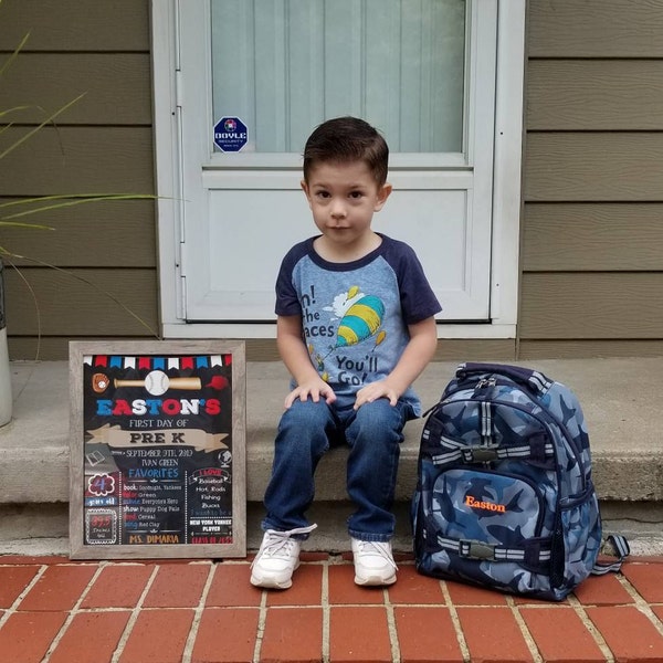 Baseball First Day of School Sign - Boys Back to School Sign Printable ...