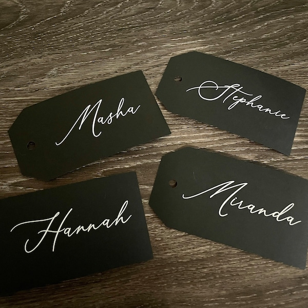 Name Tag Cards, Printed Bridesmaid Gift Tags, Navy Blue Favor Tags ...