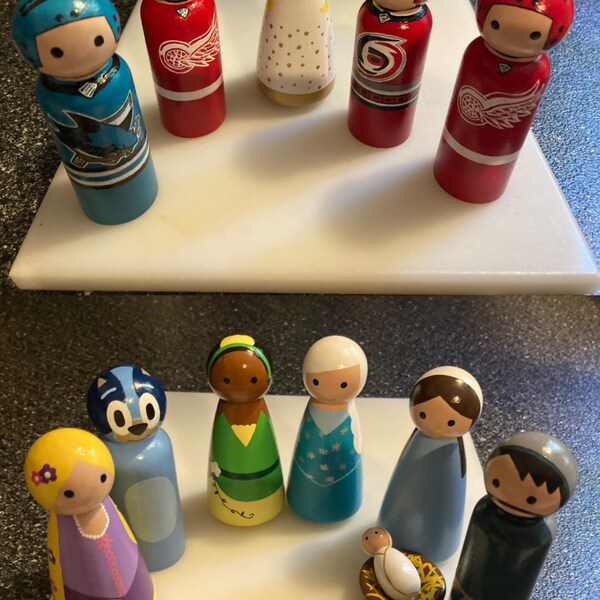 Frozen Peg Doll Set | Elsa | Anna | Olaf | Kristoff | Sven - Etsy