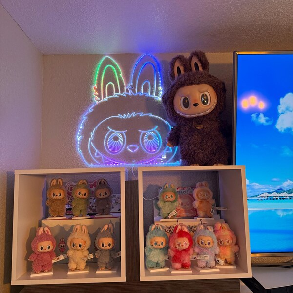 Labubu Neon RGB Night Light Sign, Monsters Collecitbles Room Display ...
