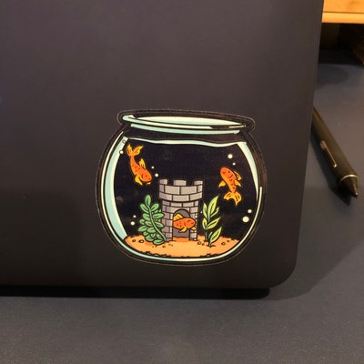 Fishbowl Clear Vinyl Sticker Goldfish Sticker Cute Pets - Etsy