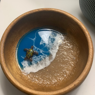 Sparkly Blue Ocean Shot Glass Hawaiian Blue Wave Glasses Resin Barware ...