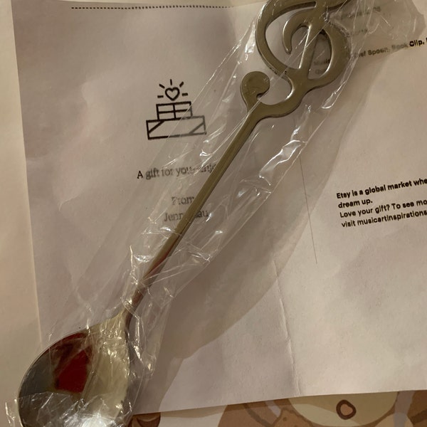Music Treble Clef Spoon, Book Clip, Piano Gift, Guitar Gift, Ukulele ...
