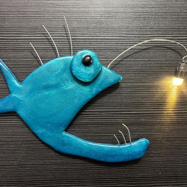 Deep Sea Angler Fish Made With Wood and Epoxy. Has Bright Twist on ...