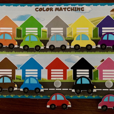 Color Sorting Matching Car Game, Color Matching Activity - Etsy