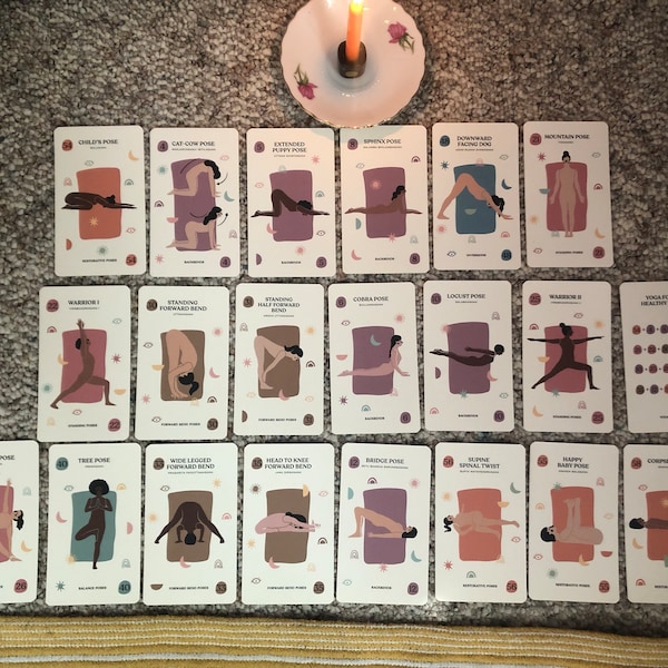 ASANA CARDS BUNDLE - Sun Edition & Moon Edition, Yoga Deck, Yoga Pose ...