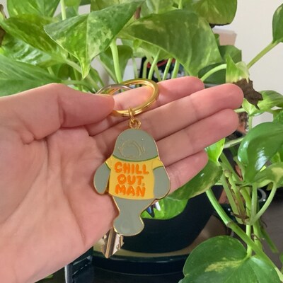 Chill Out, Man Keychain - Etsy