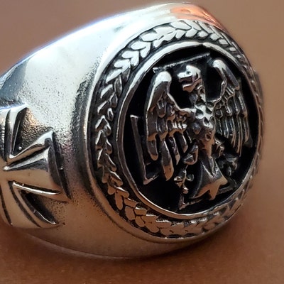 German Eagle Crodss Handmade Ring Sterling Silver 925 - Etsy