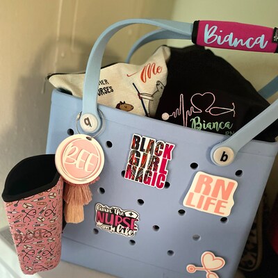 Bogg Bag Name Keychain Personalized Bag Charm Beach Tote - Etsy