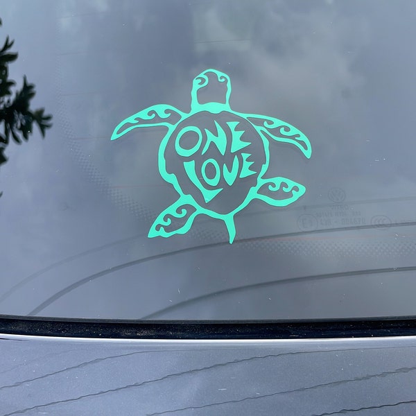 One Love Turtle Rasta Reggae Vinyl Decal / Rub on Sticker - 14 Colors ...