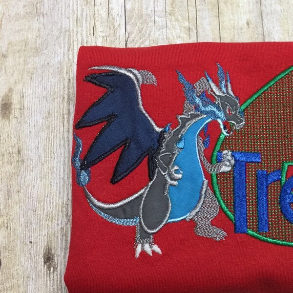 Mega Charizard X Embroidery Applique Digital Download Silhouette Studio ...