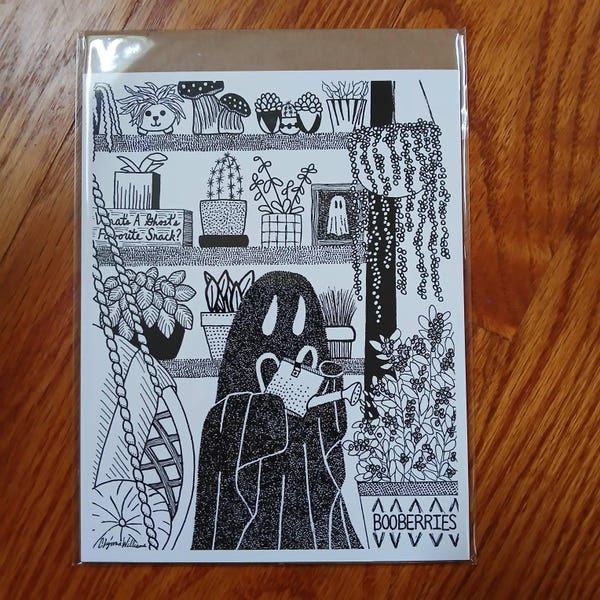 Mushroom Forest "little Black Ghost Print" - Etsy