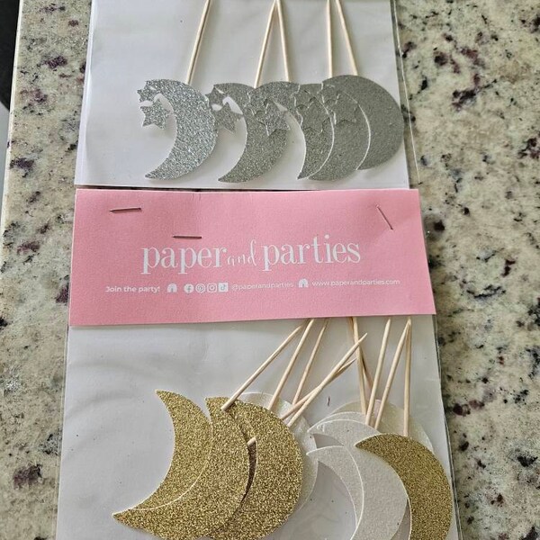 Moon Cupcake Toppers, Two the Moon Birthday Decor , Love You to the ...