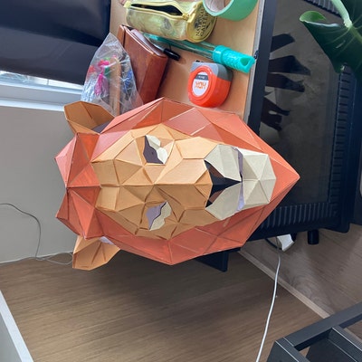 Lion Mask Papercraft PDF Template, DIY Low Poly Mask, Lion King, Lion ...