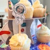 Cute Baby Space Cupcake Toppers With Rocket and Astronaut First Trip ...