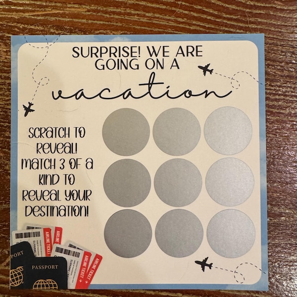 Road Trip Scratch off Vacation Reveal--secret Message-vacation Reveal ...