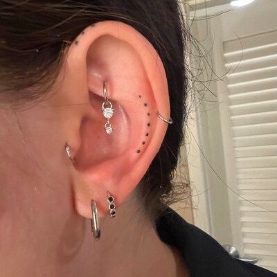 Minimalist Rolo Chain Helix Hoop Earrings Rook Piercing Hoop - Etsy