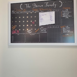 Large Personalized Family Command Center Monthly Calendar With Chore ...