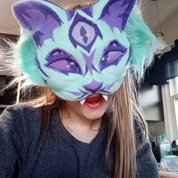 Orange and White Cat Mask/therian Mask - Etsy