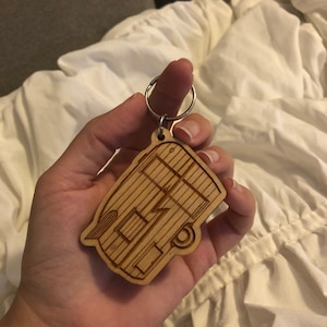 Shasta Compact Trailer Keychain Shasta Camper Carved Wood Key Ring ...