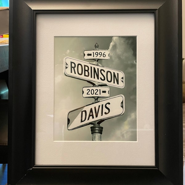 Personalized Wedding Date Street Signs Customized for You, Framed or ...