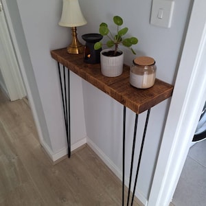 Omni Rustic Console Table With Black 3 Pin Hairpin Legs. hallway Table ...