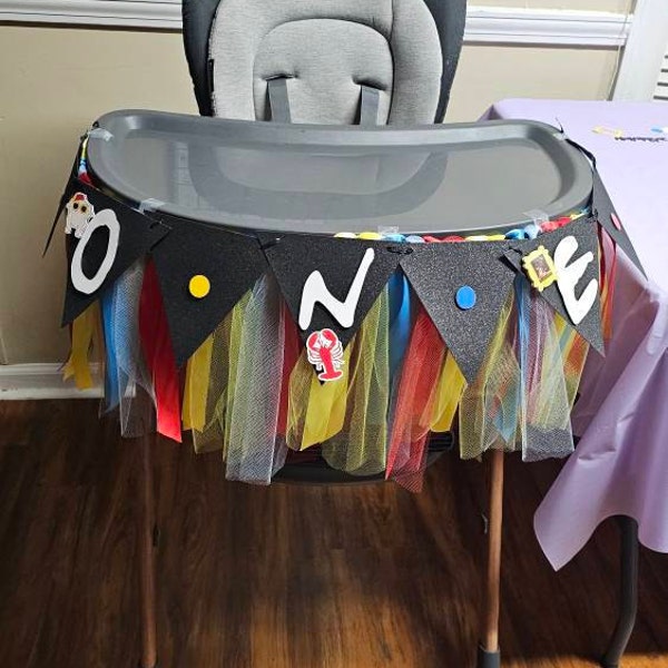 Rainbow High Chair Banner. First Birthday Banner. Smash Cake Photo Prop ...
