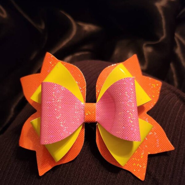 Neon Bow Straw Topper - Etsy