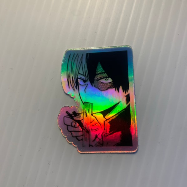 My Hero Holographic Todoroki Shoto Eating Soba Sticker - Etsy