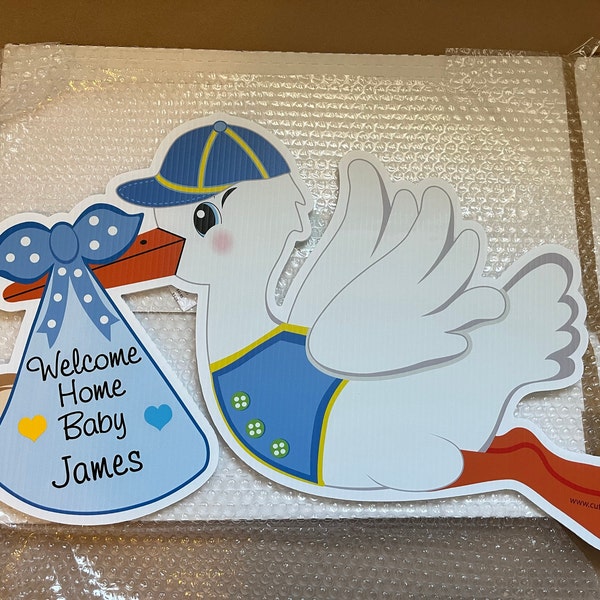 Welcome Home Baby Door Sign, Hospital Door Hanger, Stork Decoration ...