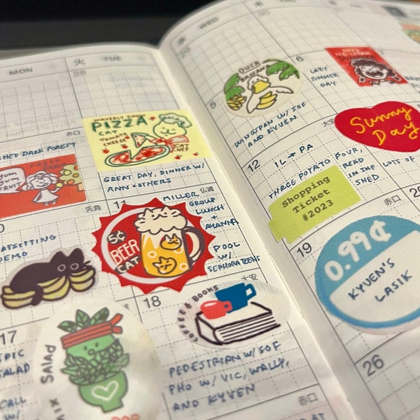 Little Bullet Journal Stickers. Sticker Sheet. Clear/matte White ...