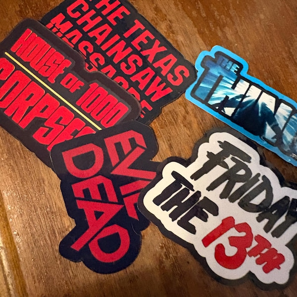 Horror Movie Logo Stickers | Laminated Horror Logo Stickers | Movie ...