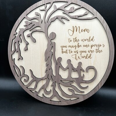 Mother Tree Bundle Svg Laser Cut, Wooden Decorative Stand, Layered Tree ...