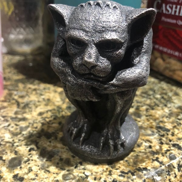 Gothic Imp Gargoyle, Small Irving in Blackened Iron, Cast Shadows ...