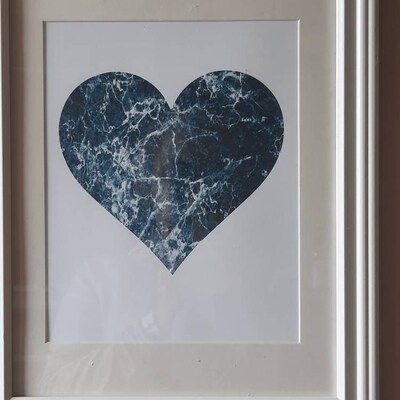 Blue Marble Heart Print Marble Wall Art Instant Download - Etsy