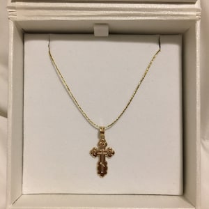 Orthodox Cross Greek Serbian Russian Christening 14K Yellow Gold Medium ...