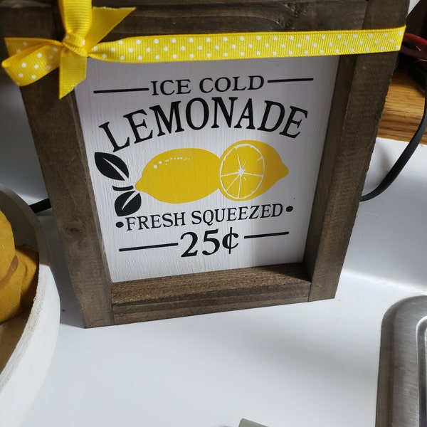 Lemonade Farmhouse Style Sign Set, Set of 2 Lemon Signs - Etsy