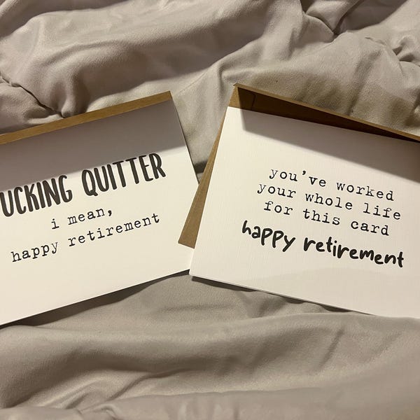 Retirement Gift / Funny Retirement Card / Joke About Retired People ...