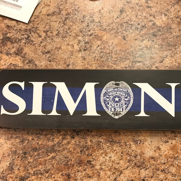 Police Officer Name Sign, Family Name, Police Decor, Police Officer ...