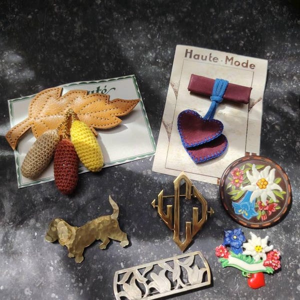 Gold Monogram Brooch, 3 Initials Monogram Brooch, Personalized Name Pin ...