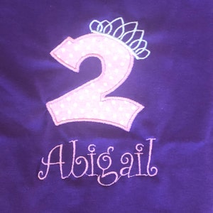 Number Two Tiara Crown 2nd Birthday Applique Machine - Etsy