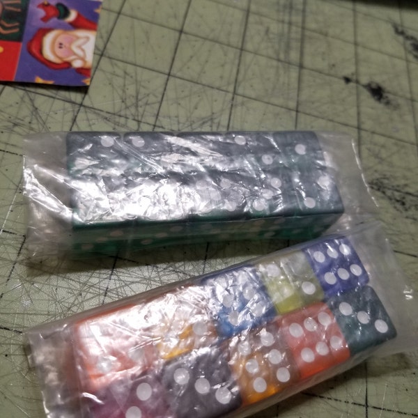 Set of 10 Colored Dice, Transparent Dice, Standard 16mm, Extra Board ...