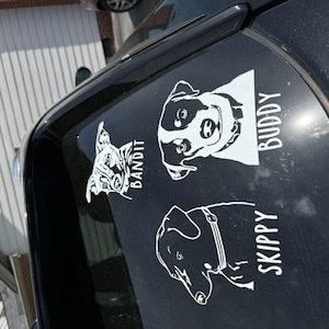 Custom Pet Portrait Decal, Dog Decal, Dog Car Decal, Cat Decal, Pet ...