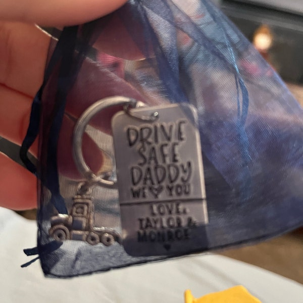 Drive Safe Daddy Keychain, Truck Driver Gift, Truck Driver Dad Gifts ...