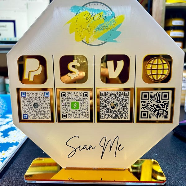 Multi QR Code Business Social Media Sign, Custom QR Code Sign ...