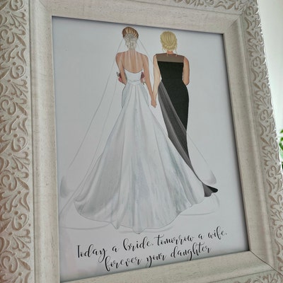 Mother of the Bride Illustration, Wedding Parent Print, Customized ...