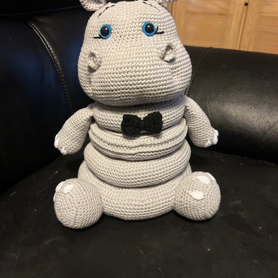 Hippo Stacking Toy Crochet Pattern Amigurumi Safari Animal - Etsy