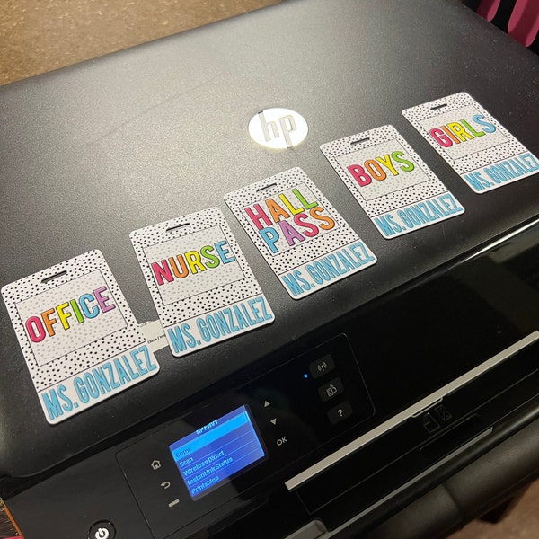 Boho Brights Theme Classroom Hall Passes for Teachers, Personalized ...