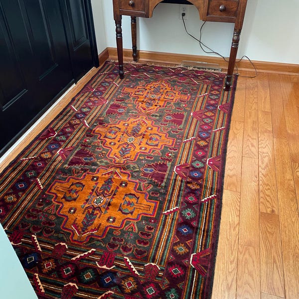 4x3 Gorgeous Turkish Mamluk Area Rug/ Afghan Handmade Plush Wool Rug ...